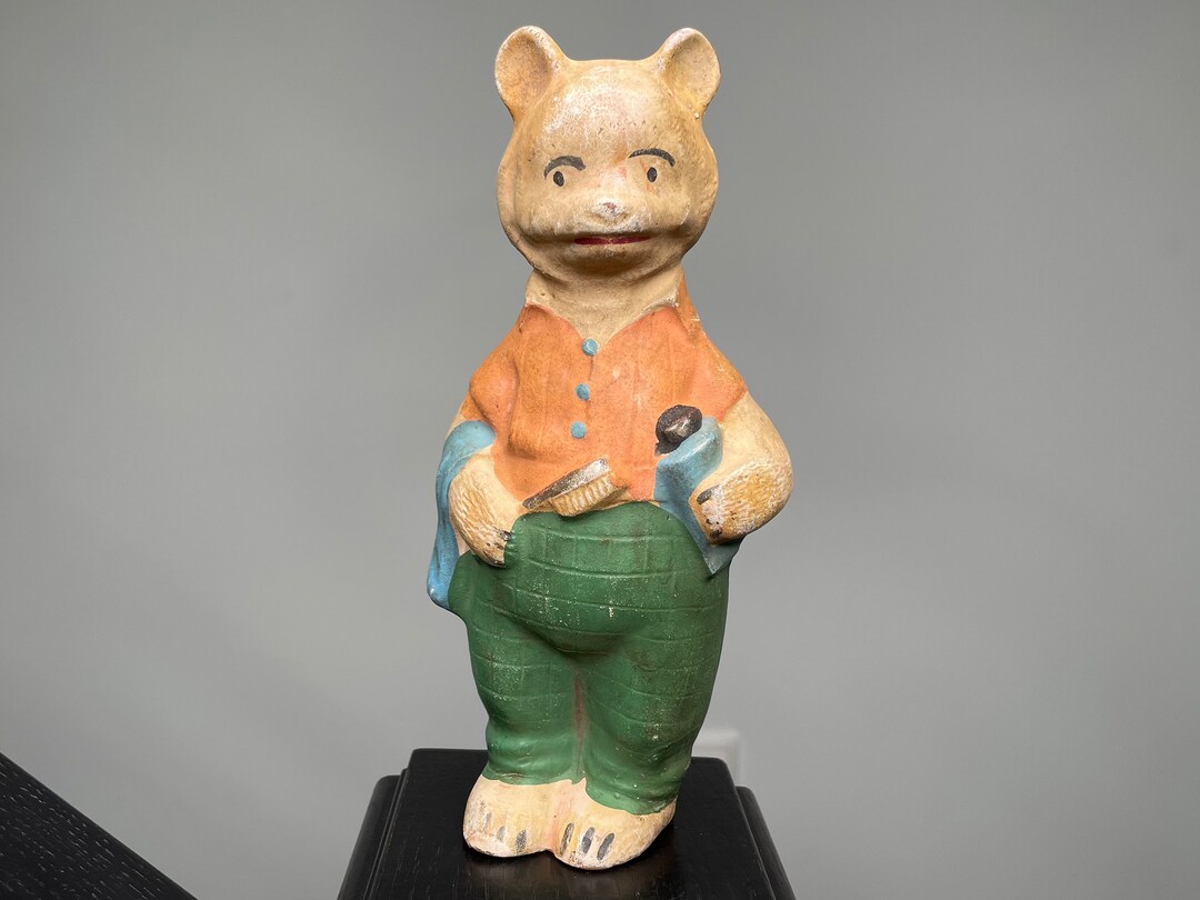 Unique Soviet Rubber Squeak Toy Bear, Vintage Bear Toy, Rubber Bear ...