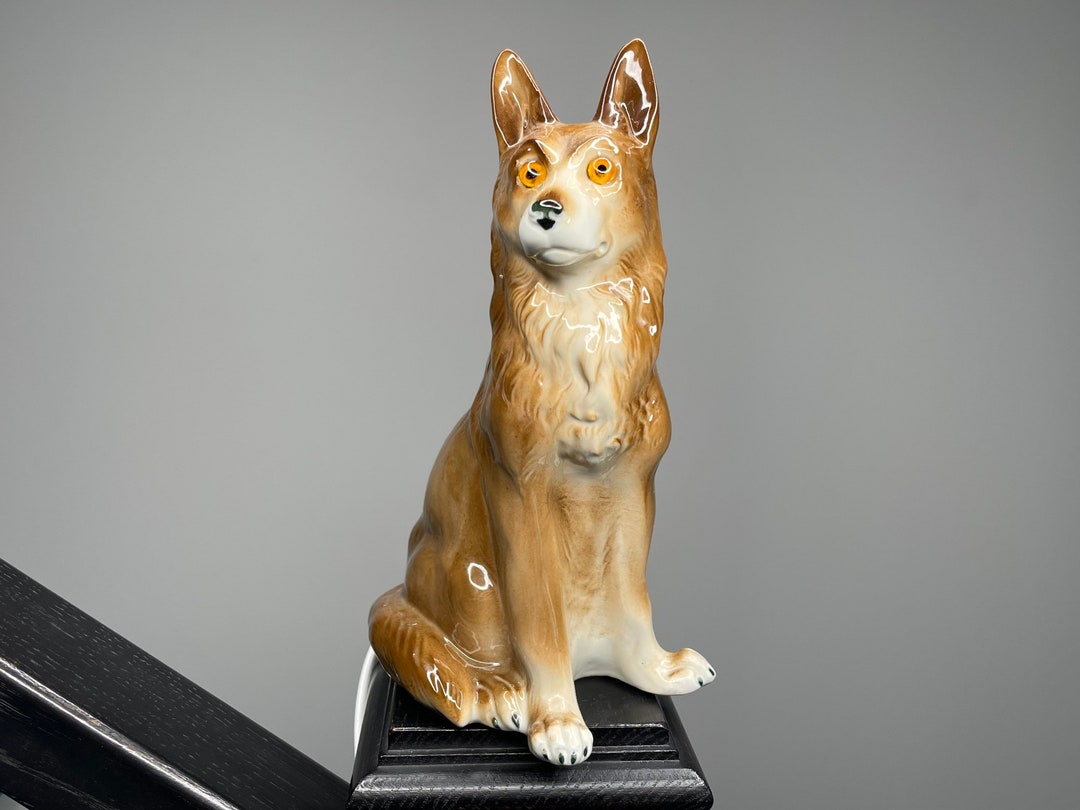 Art Deco German Shepherd Lamp,gdr Ceramic Night Light Dog, Vintage ...
