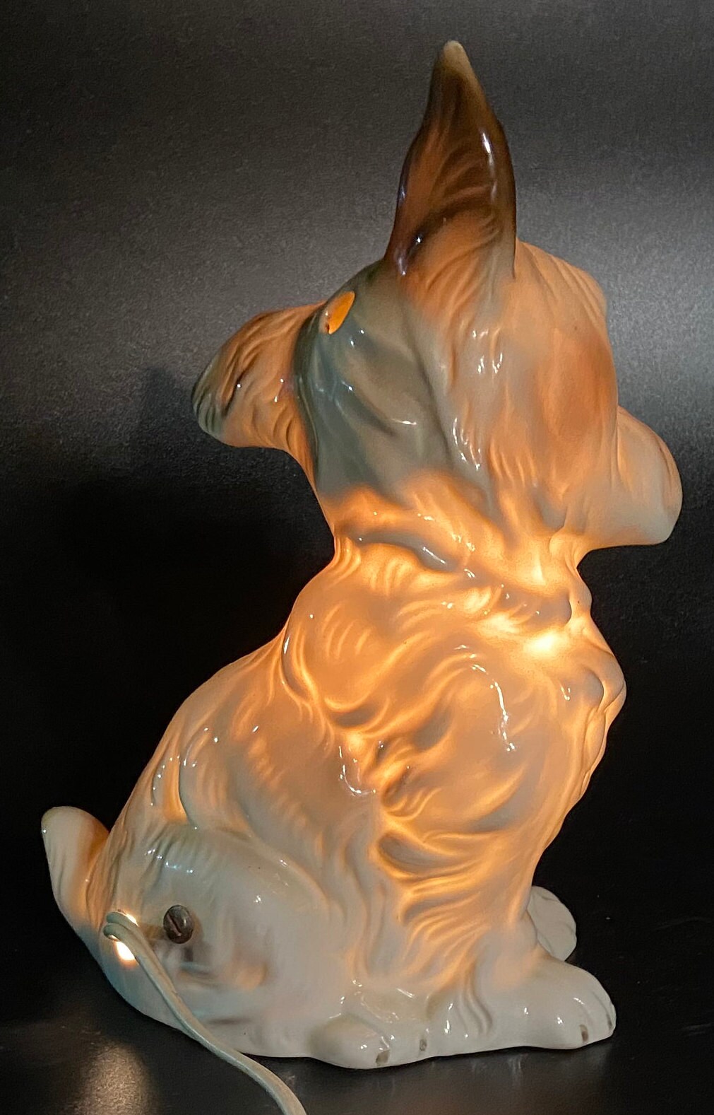Very Rare Gdr Ceramic Night Light Dog Vintage Porcelain Lamp | Etsy