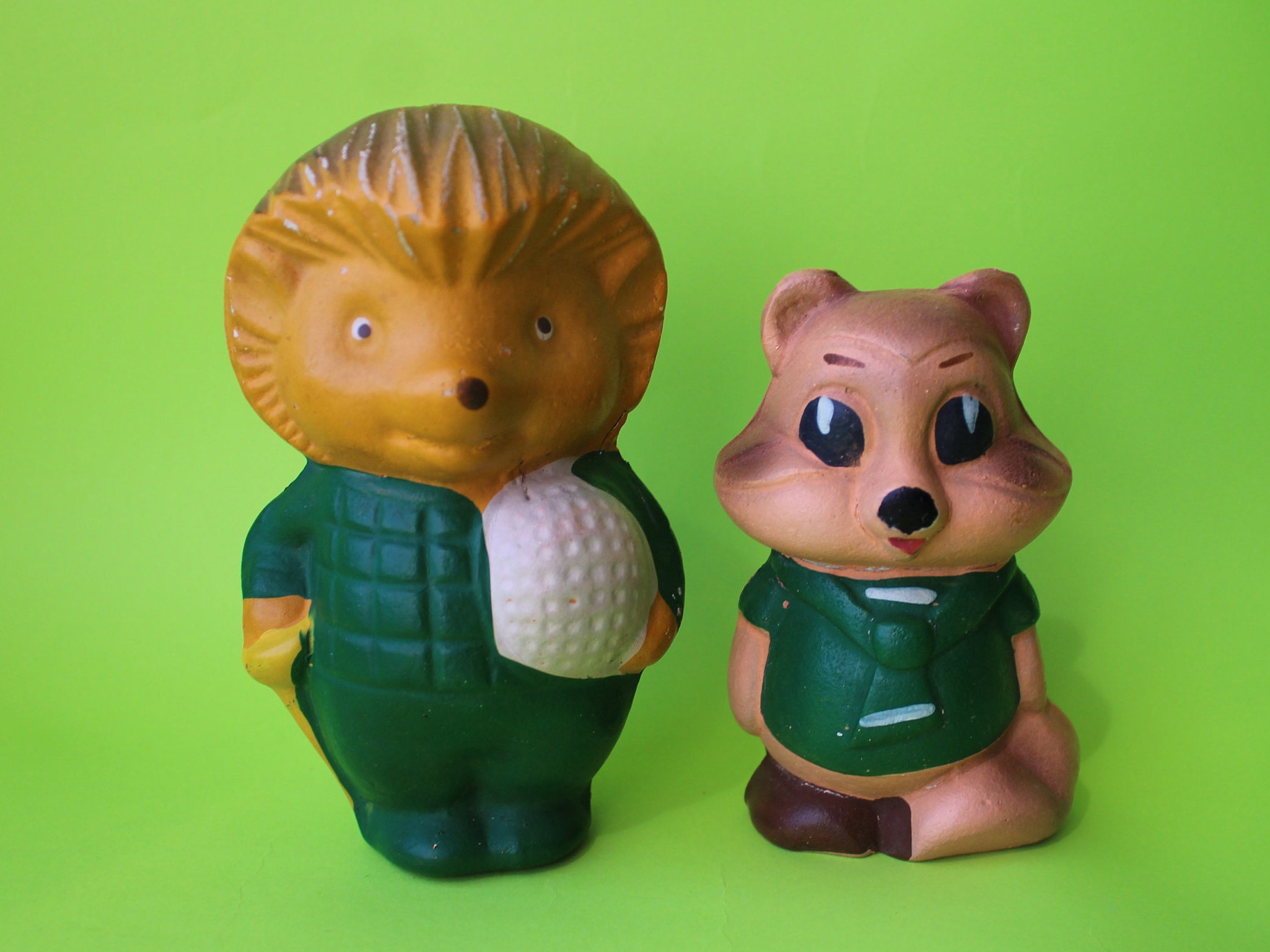 Soviet set 2 rubber toys hedgehog and chipmunk USSR hedgehog | Etsy