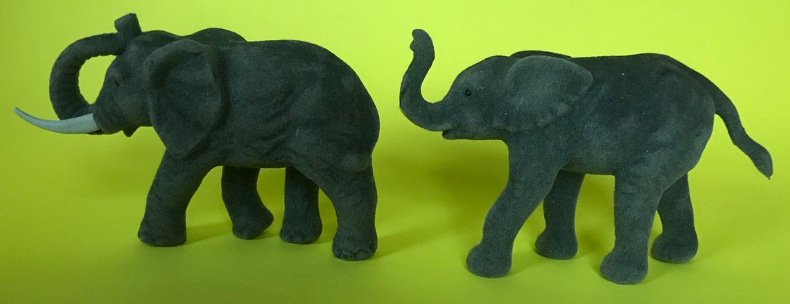 DDR Flocked Toy Vintage Toy Retro Elephant Elephant | Etsy