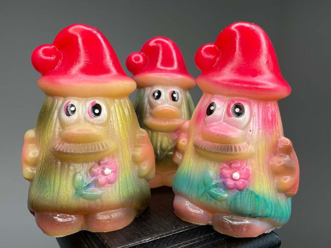 1995 NEW Trio of Ukrainian Rubber Gnomes Toys, Vintage Forester Toy ...