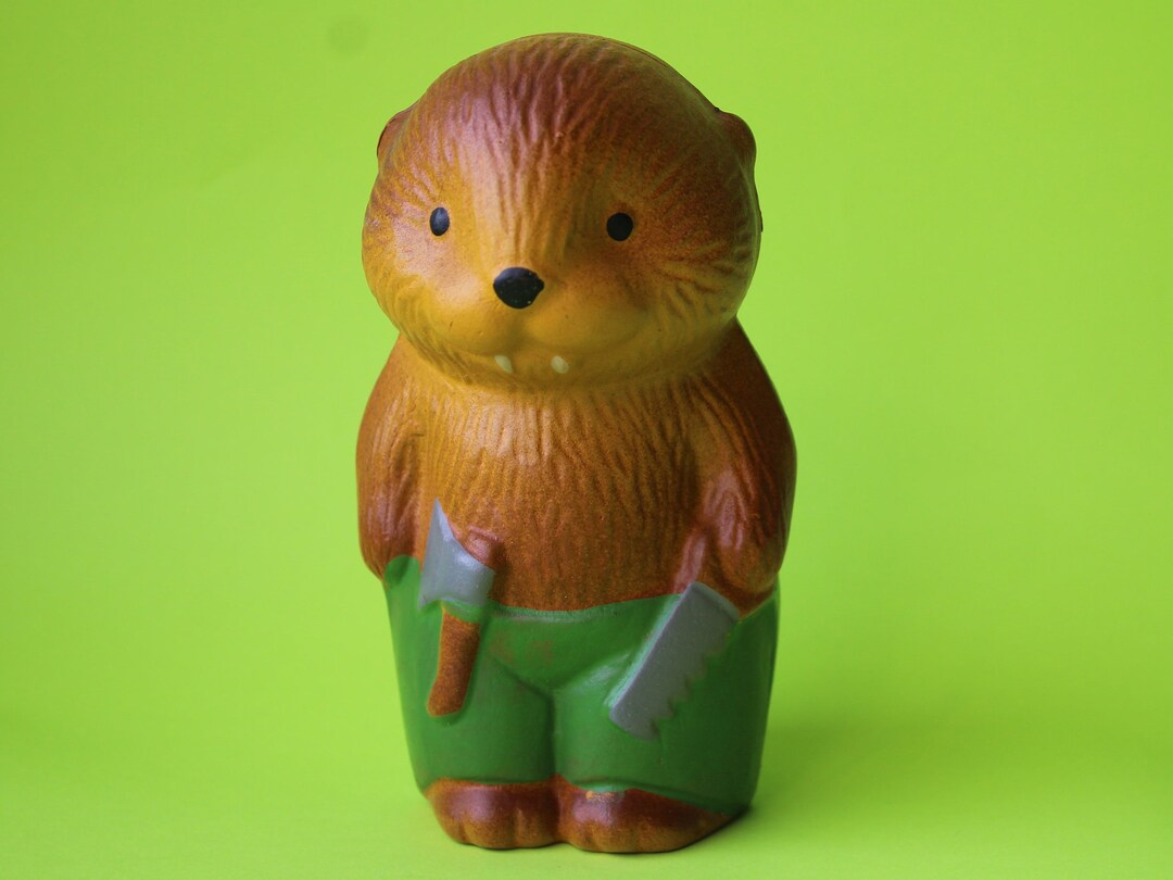 Soviet Rubber Toy, Vintage Toy, USSR Beaver, Soviet Beaver, Rubber ...