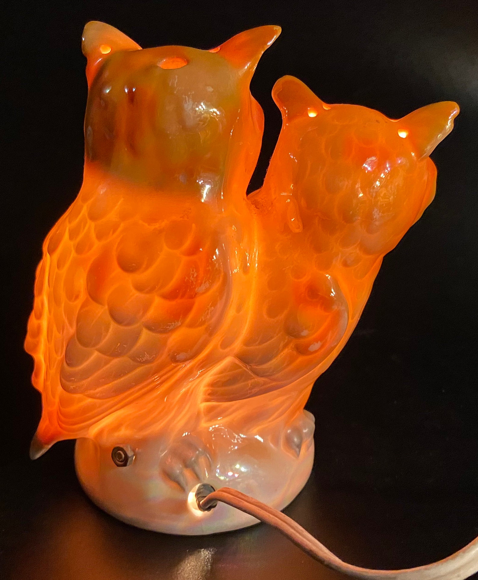 Vintage Ceramic Night Light Owls Vintage Porcelain Lamp - Etsy