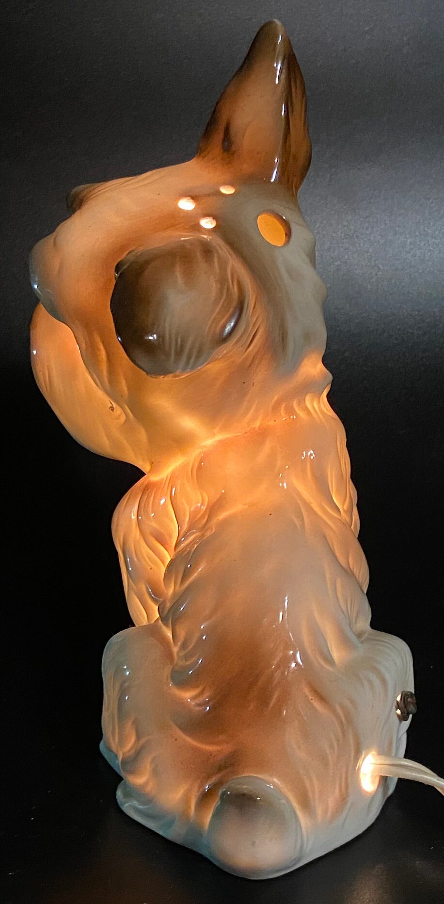 Very rare gdr ceramic night light dog vintage porcelain lamp | Etsy