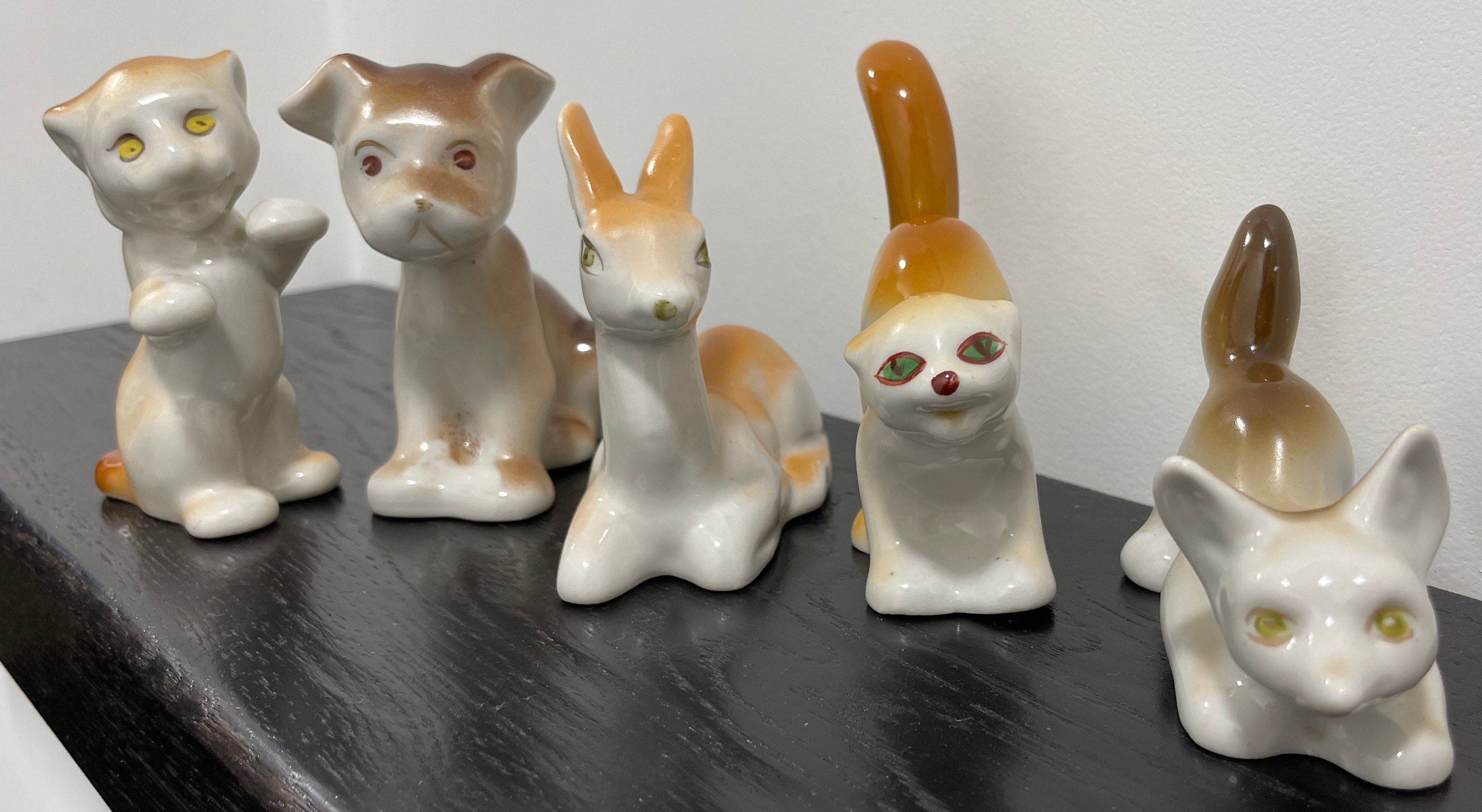 Vintage Soviet Porcelain Animal Figurines, Set of 5 - Etsy