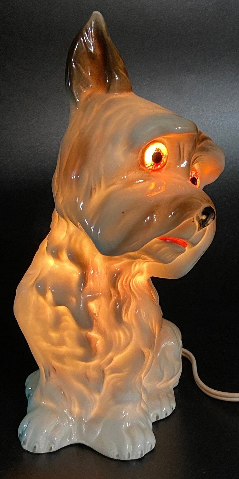 Very Rare Gdr Ceramic Night Light Dog Vintage Porcelain Lamp - Etsy