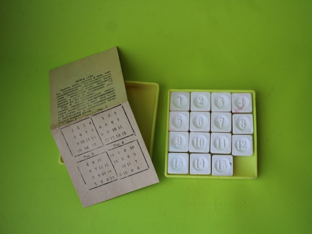 Soviet Plastic Puzzle, 15 Number Slide Game, Soviet Game, Puzzle USSR ...