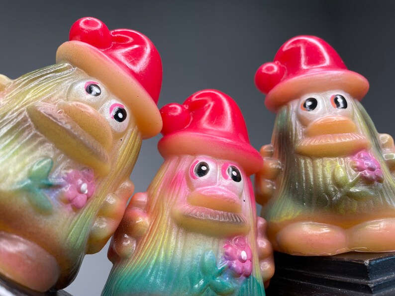 1995 NEW Trio of Ukrainian Rubber Gnomes Toys, Vintage Forester Toy ...