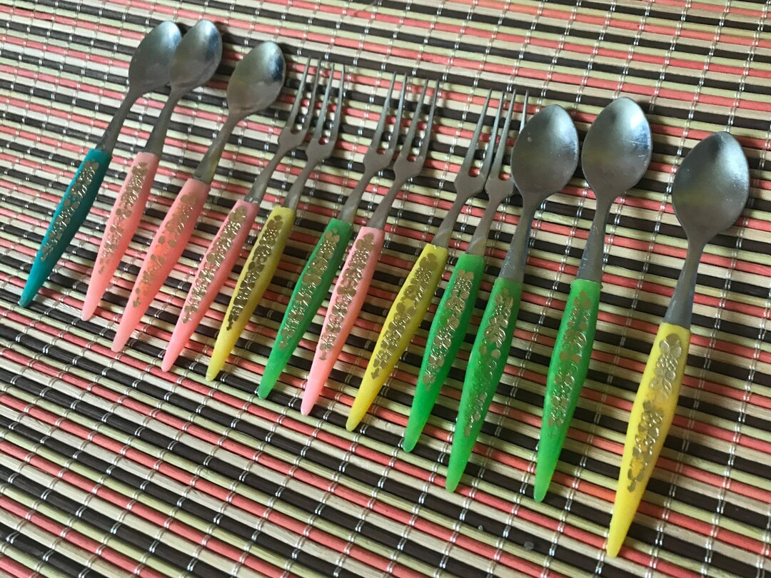 Set of 12 Soviet Spoons and Forks, Soviet Party Set, Soviet Cocktail ...