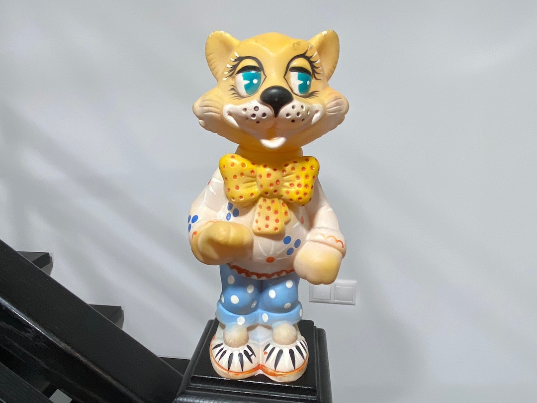 Rare USSR Rubber Cat Leopold Toy, 1980s Soviet Vintage Toy - Etsy