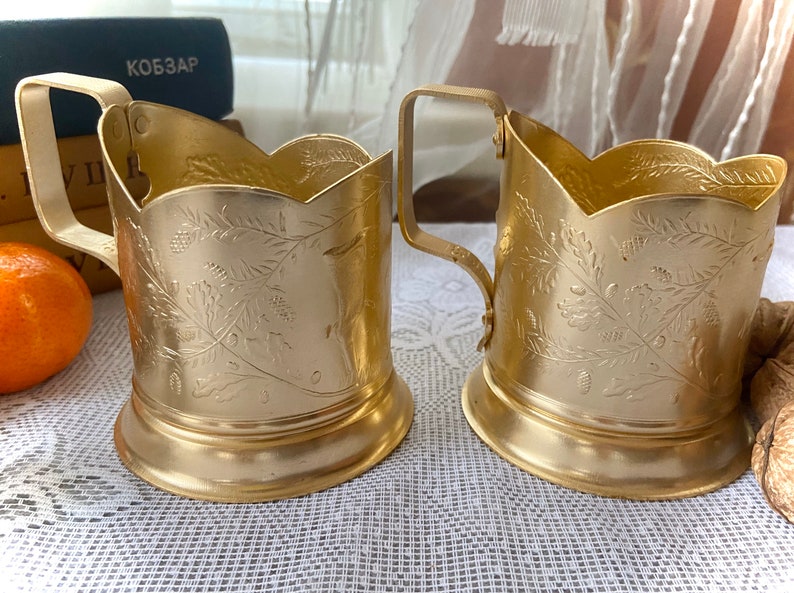 Set of 2 Soviet Bison Glass Holders Soviet Glass Holders - Etsy