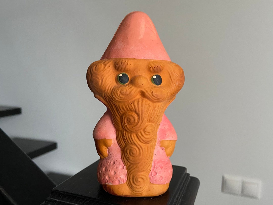 New Soviet Flocked Gnome Toy, Soviet Foam Rubber Gnome, Vintage Flocked ...
