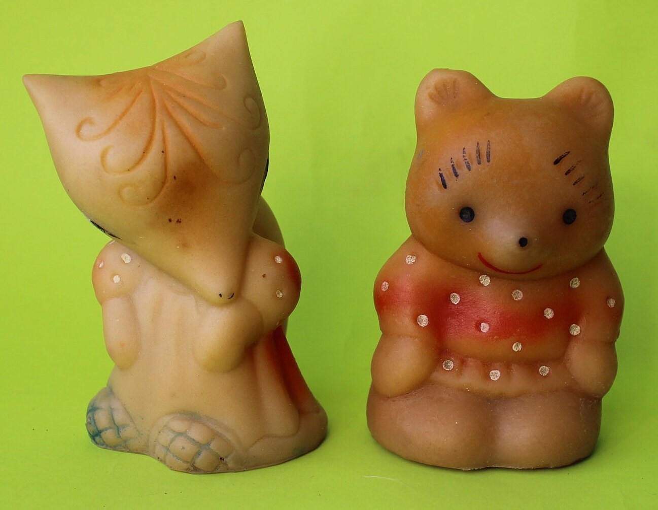 Soviet Set of Rubber Toys Vintage Toy USSR Toy Fox USSR - Etsy
