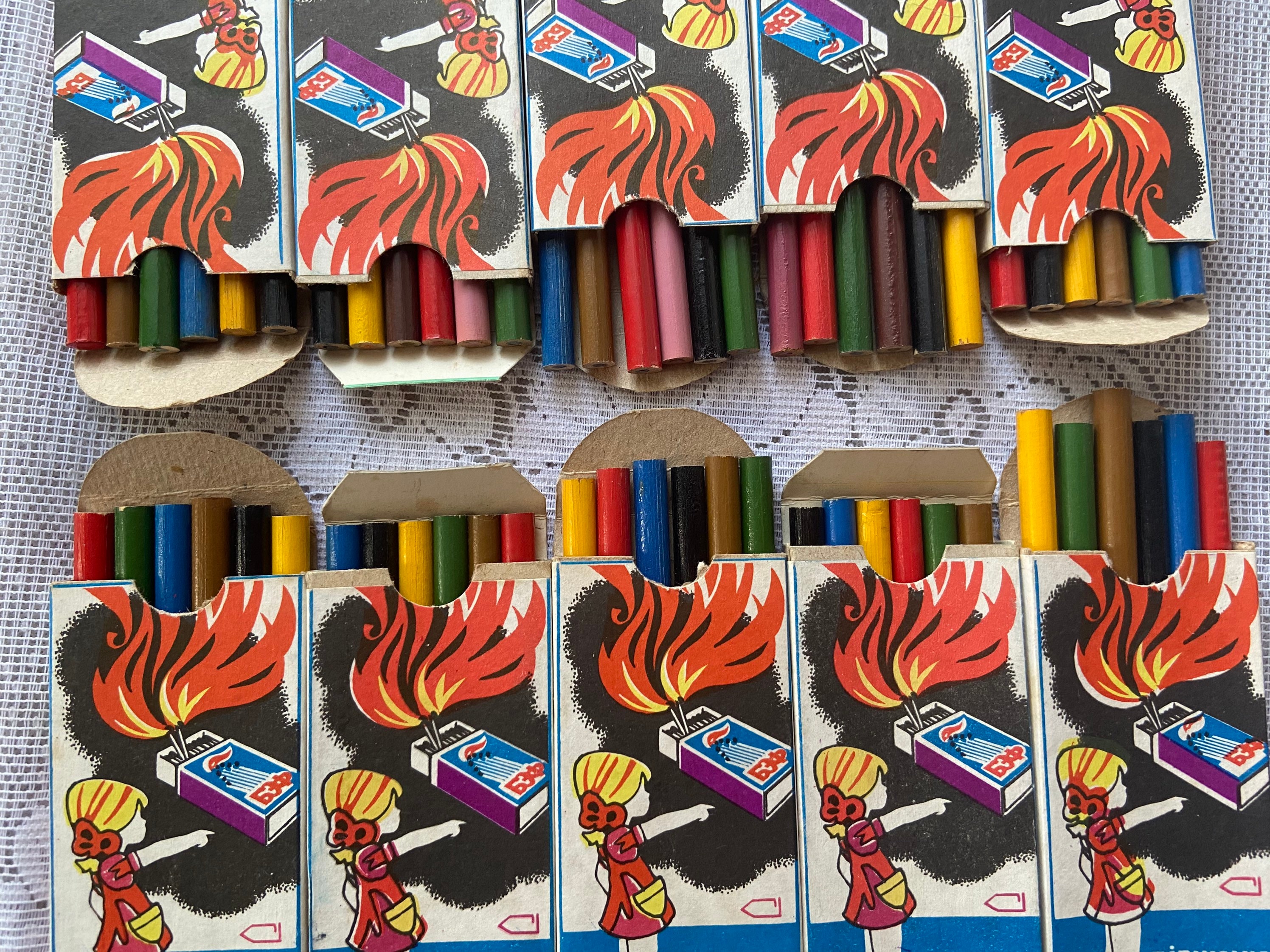 NOS 6 Soviet Color Pencils Stationery Set Vintage Soviet - Etsy