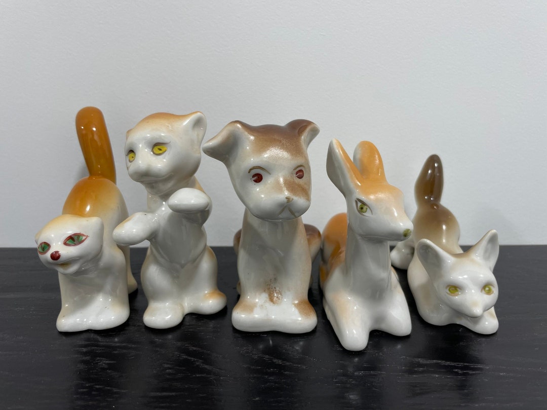 Vintage Soviet Porcelain Animal Figurines, Set of 5 - Etsy