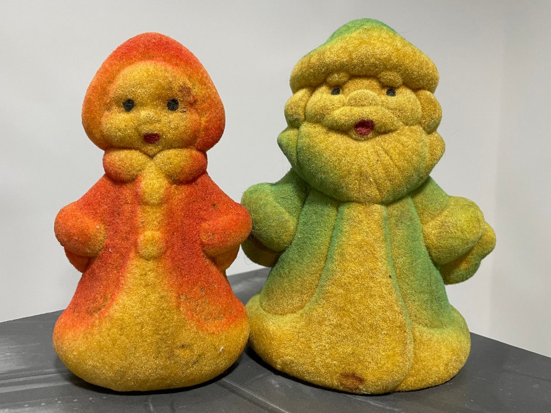 Soviet Flocked Santa, USSR Toy, Ded Moroz, Snegurochka, Soviet Santa ...