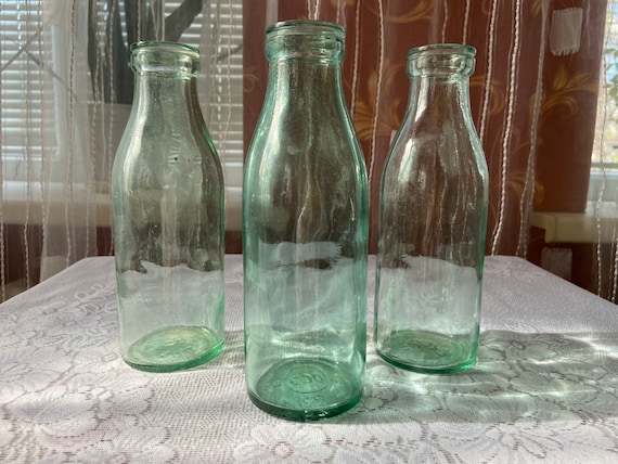 Soviet Set of 3 Milk Bottles Soviet Bottles Vintage Milk | Etsy