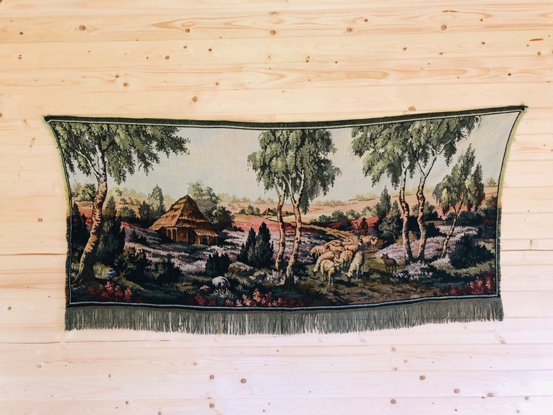 Very Rare Vintage Carpet, Gobelin Carpet, Tapestry Carpet, Vintage Wall ...