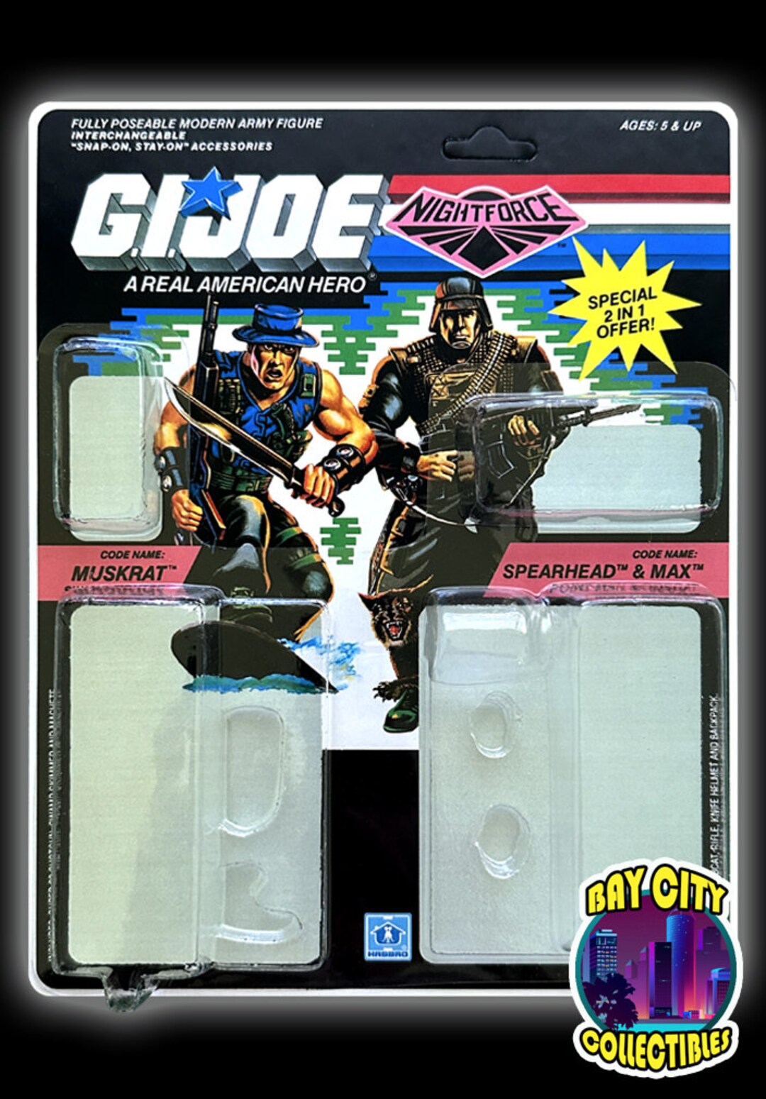 1989 GI JOE nightforce Muskrat / Spearhead & Max restoration Cardback ...