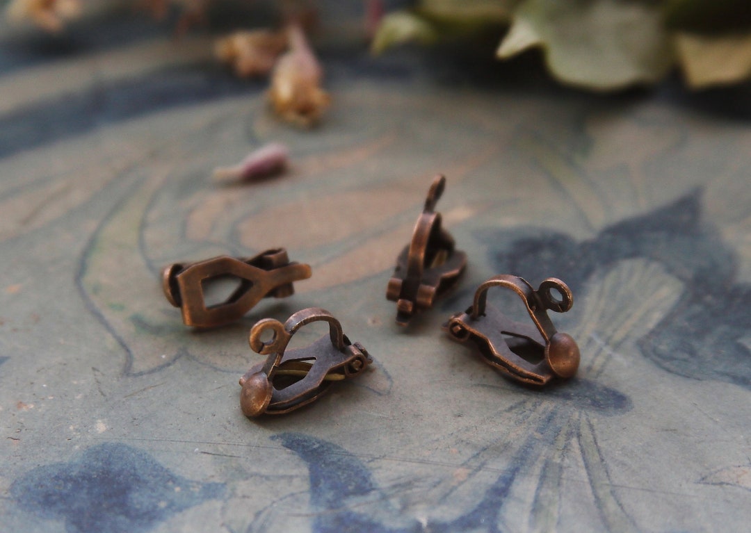 Ear Clips Copper Eyelet Ear Clip Blanks Earrings Leverback Earrings ...