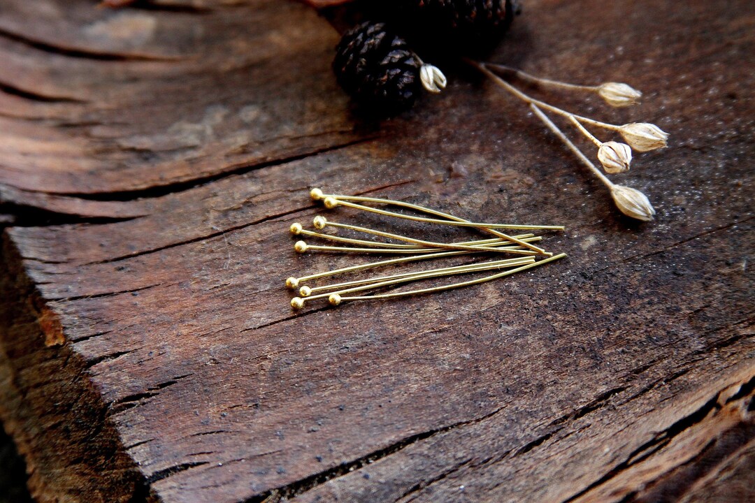 Eye Pins Brass Rivet Pins Ball Pins 30 Mm X 0.5 Mm Thin Head - Etsy