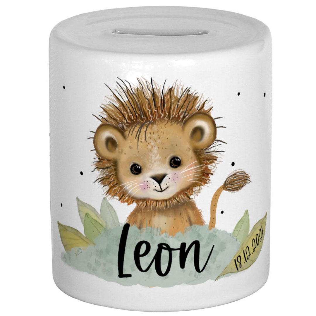 Personalisierte Spardose Kinder Mit Namen Löwe Sparschwein - Etsy