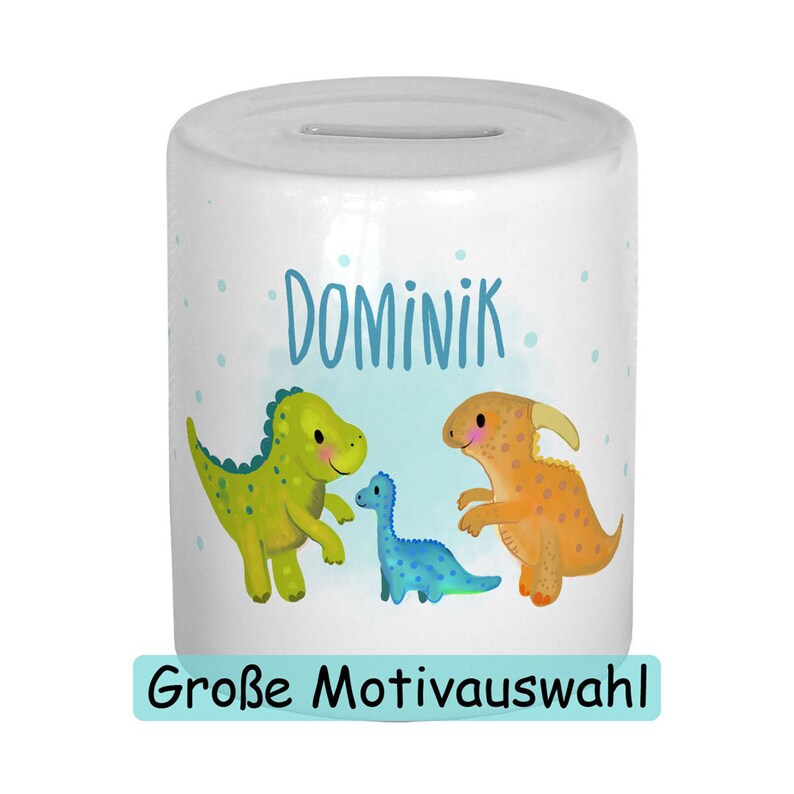 Personalisierte Spardose mit Namen Dino Sparschwein Kinder | Etsy