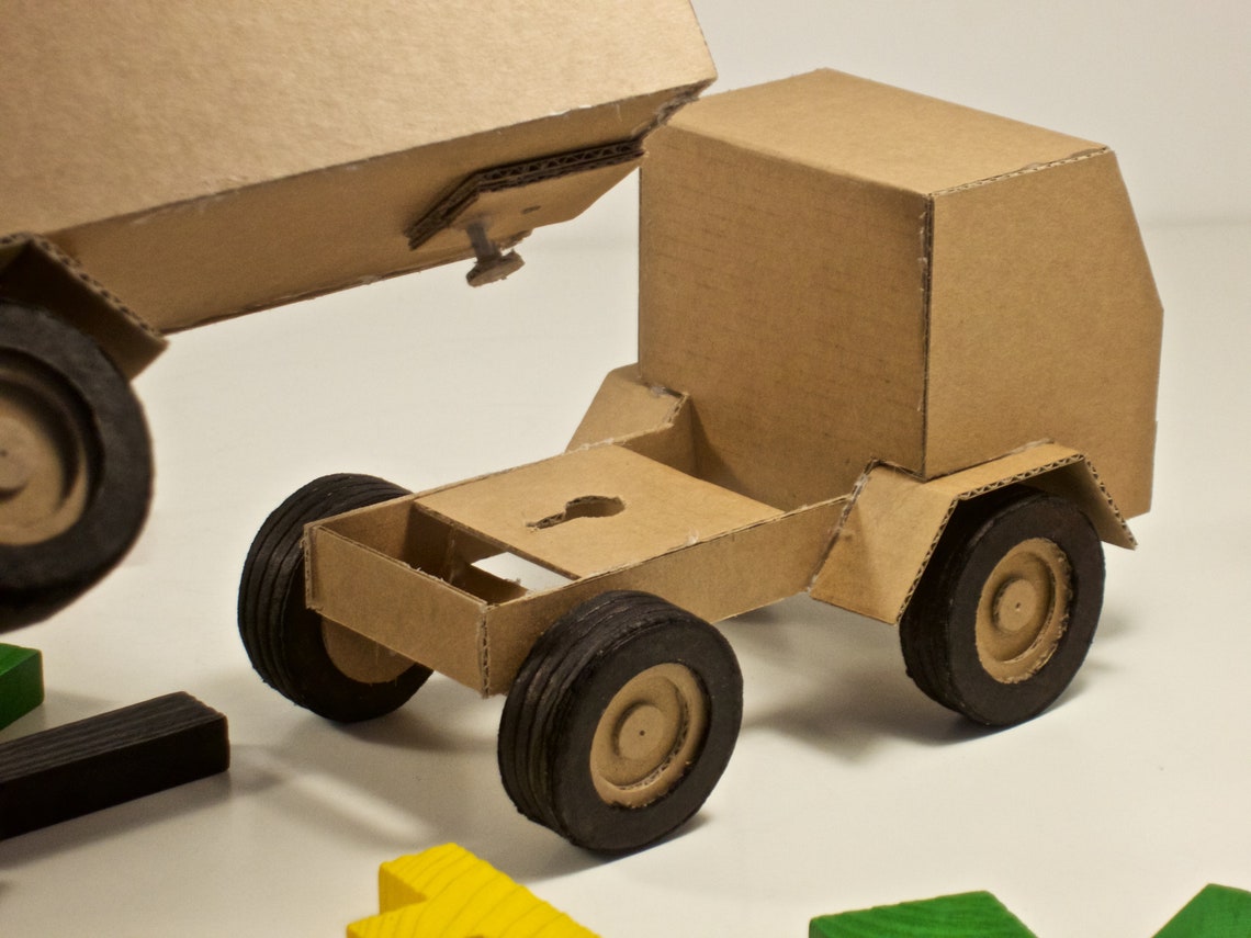 Semi Trailer Truck - Cardboard DIY Toy Truck - Plans - Etsy