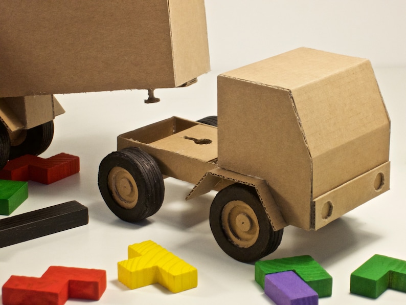 Semi Trailer Truck - Cardboard DIY Toy Truck - Plans - Etsy