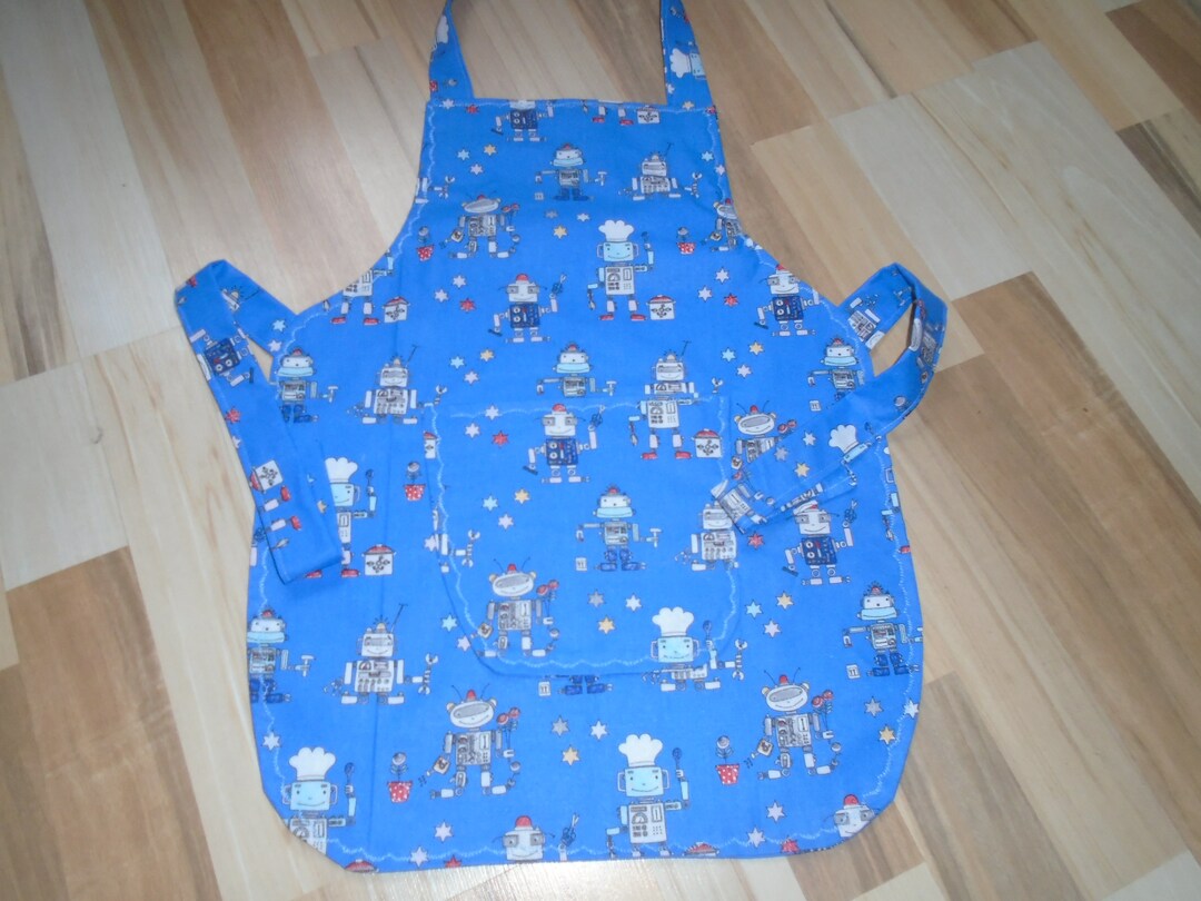 Kindergarten Apron Apron Robot - Etsy