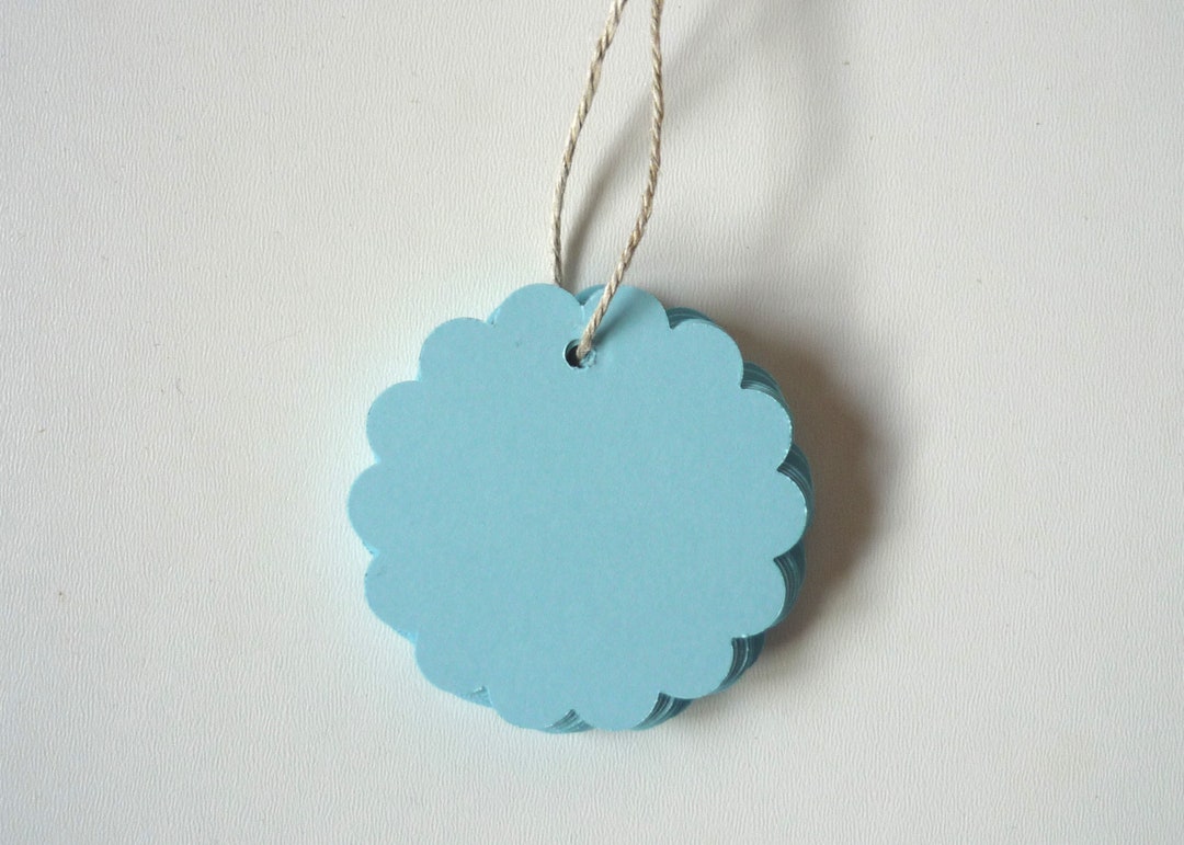 25 Gift Tags 5 Cm Large Scalloped Edge Pre-punched - Etsy