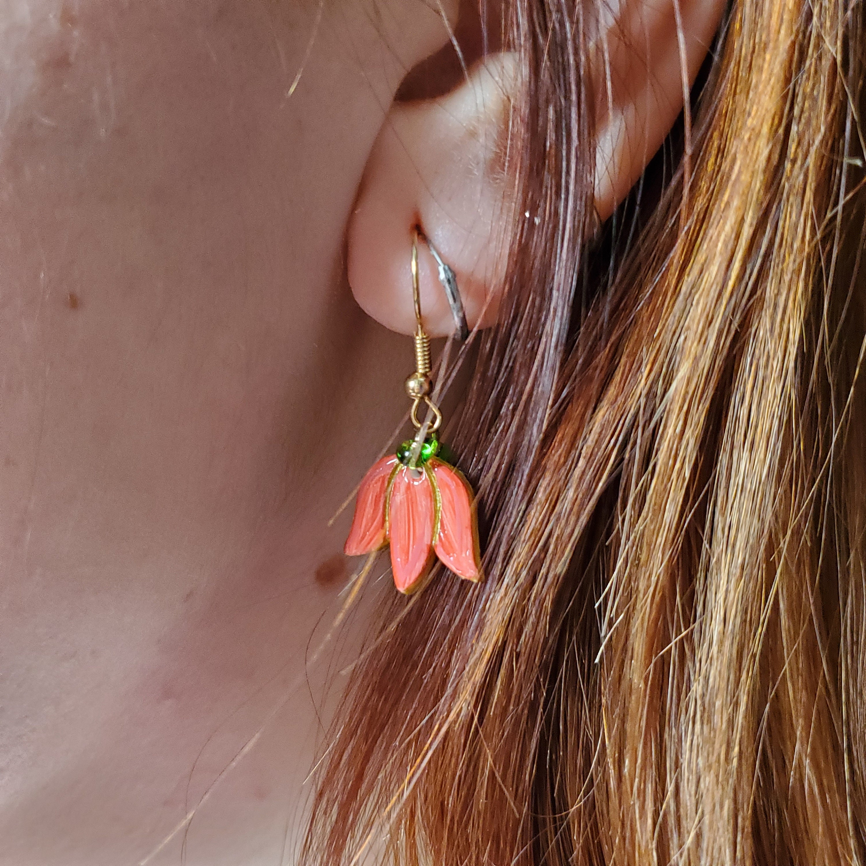 Tulips, Earrings 20mm Long Jewelry - Etsy