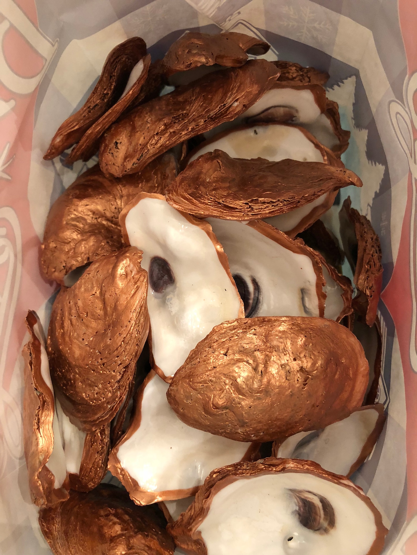 50 Gold Rimmed With Backs Painted, Laquered Oyster Shells - Etsy