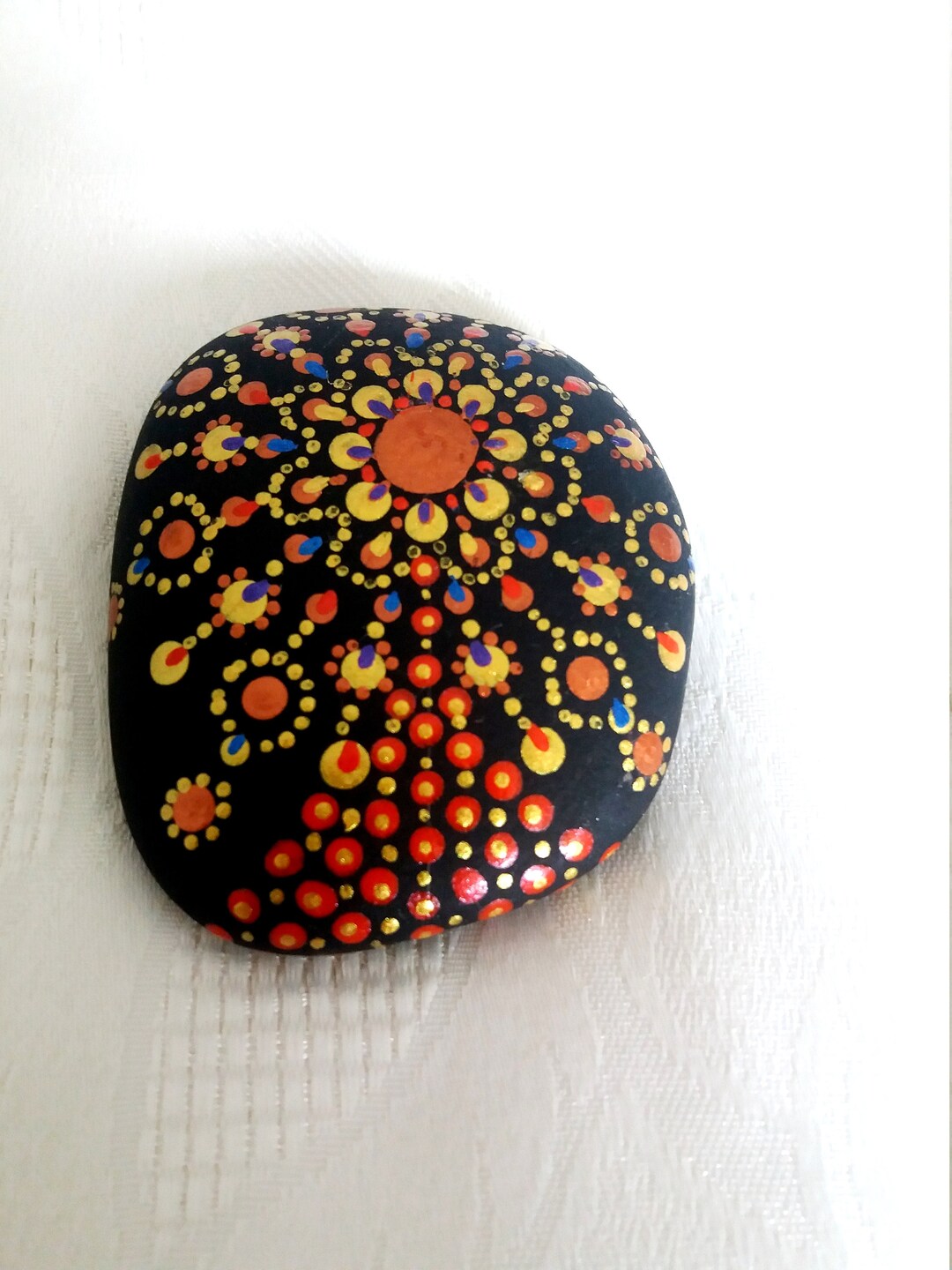 Lucky Charm Pebble Hand-painted Mandala Gift Decoration - Etsy