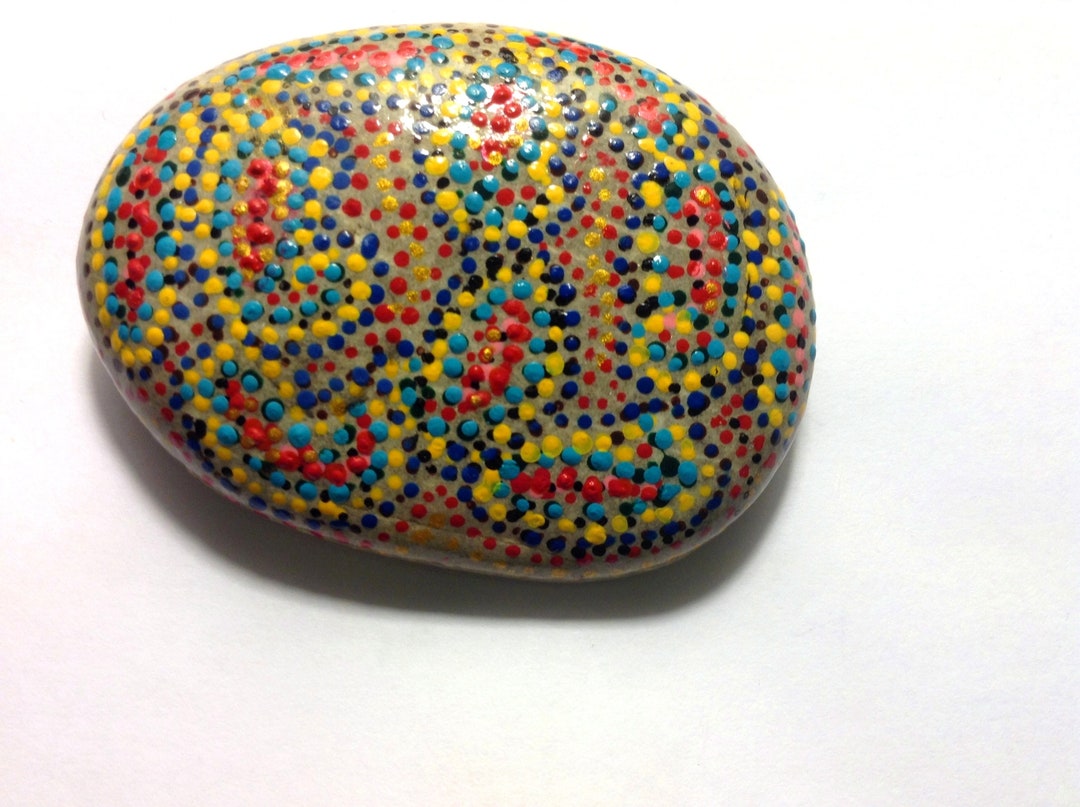 Lucky Charm Stone Pebble Handmed Stone Mandala Stone - Etsy