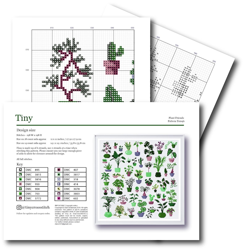 Plant Cross Stitch Pattern (digital Download - PDF) - Modern Plant ...