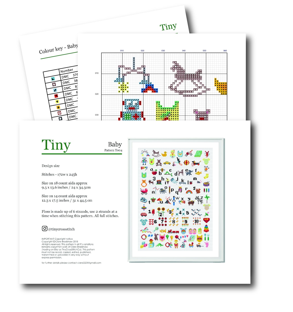 Baby Cross Stitch Pattern digital Format PDF Modern Cross | Etsy