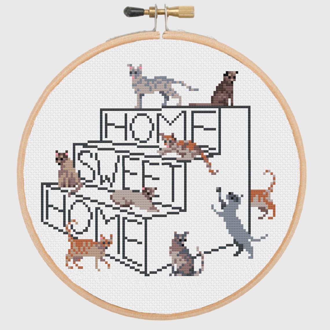 Cat Cross Stitch Pattern (digital Download - PDF) - Modern Cat Cross ...
