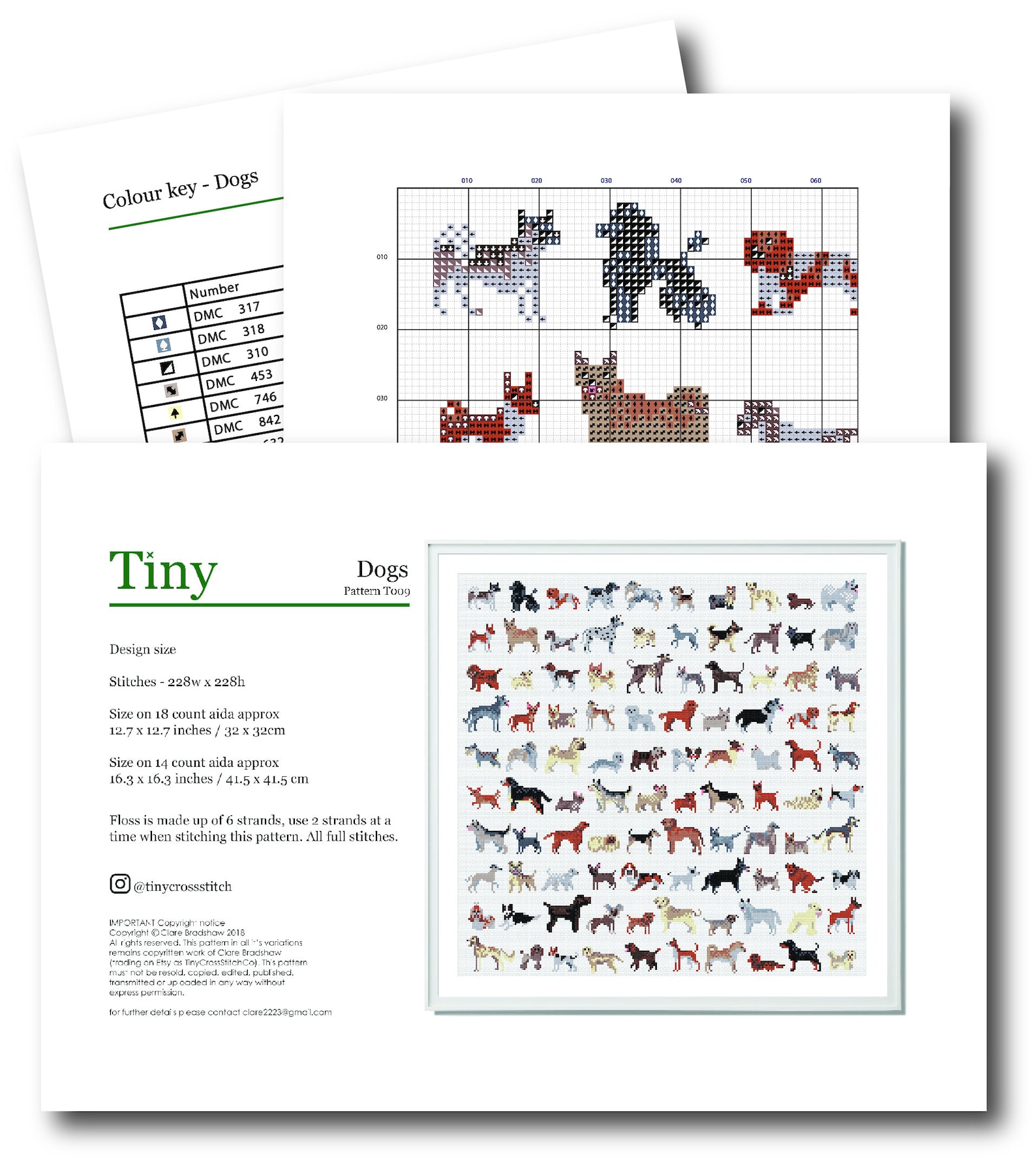 Dog Cross Stitch Pattern digital Format PDF Modern Cross - Etsy