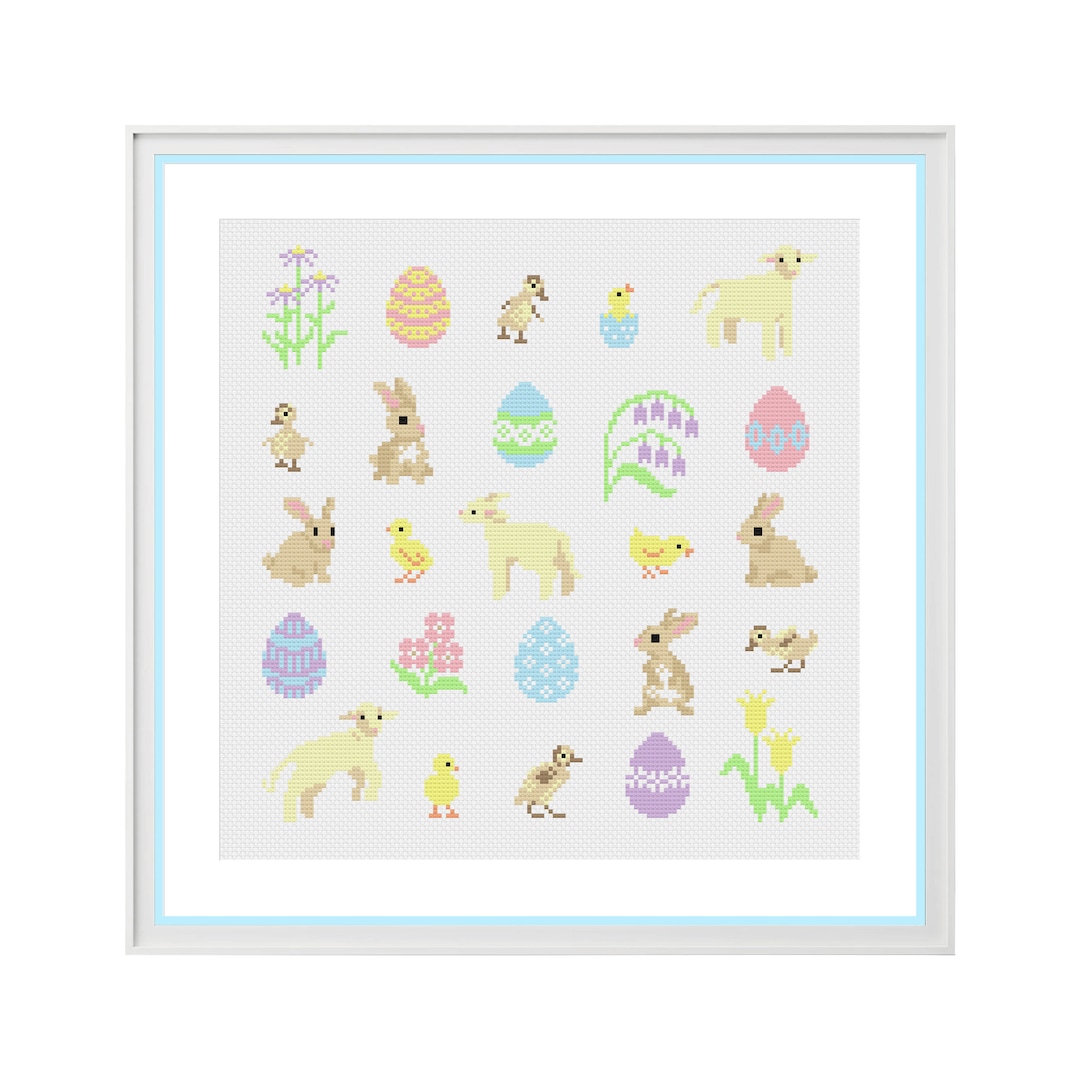 Easter Cross Stitch Pattern (digital Format PDF) - Cross Stitch Charts ...