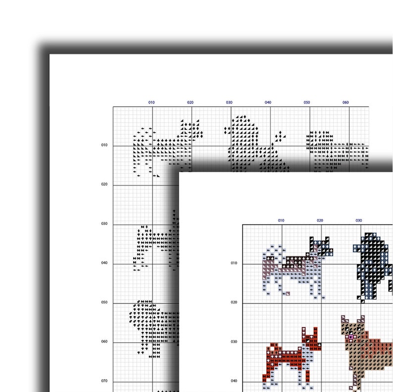 Dog Cross Stitch Pattern (digital Format PDF) - Modern Cross Stitch ...