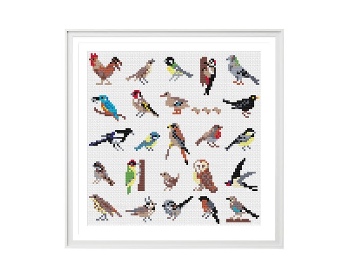 Bird Cross Stitch Pattern (digital Format PDF) - British Birds - Modern ...