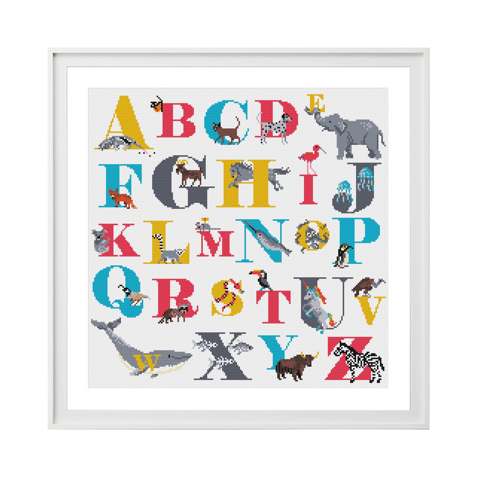 Animal Alphabet Cross Stitch Pattern digital Download PDF - Etsy