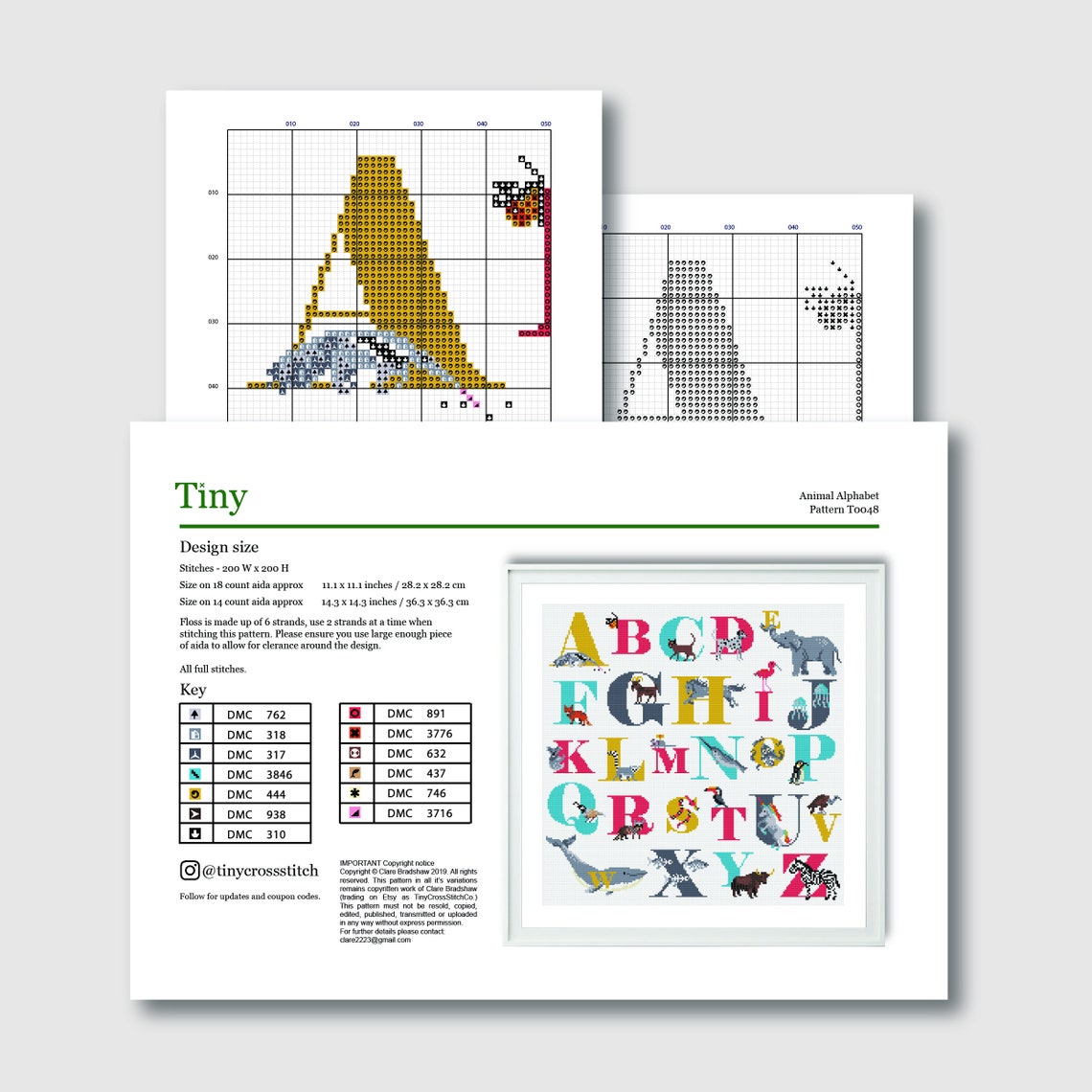 Animal Alphabet Cross Stitch Pattern digital Download PDF - Etsy