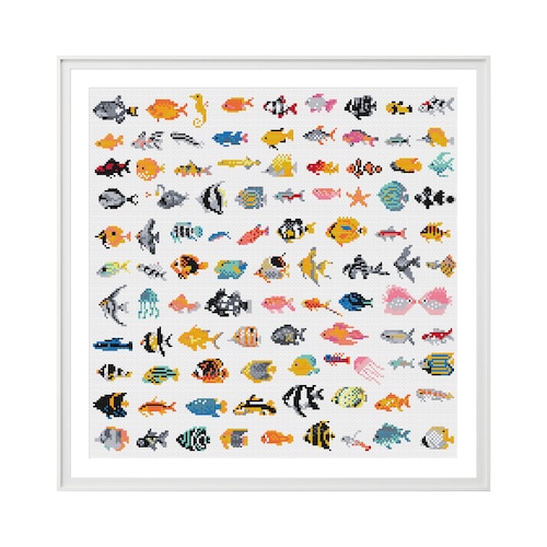 Tropical Fish Cross Stitch Pattern - Etsy