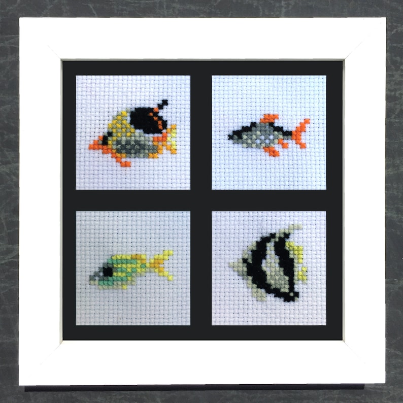 Fish Cross Stitch Pattern digital Format PDF Modern Cross - Etsy