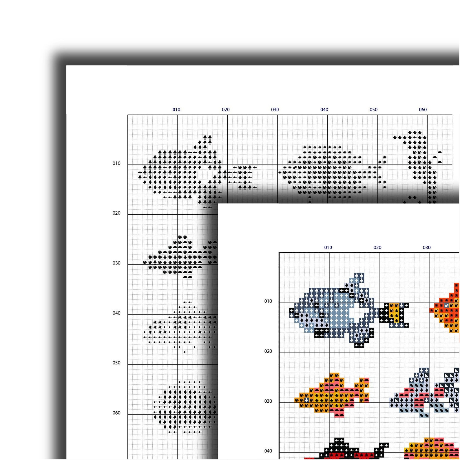 Fish Cross Stitch Pattern digital Format PDF Modern Cross - Etsy