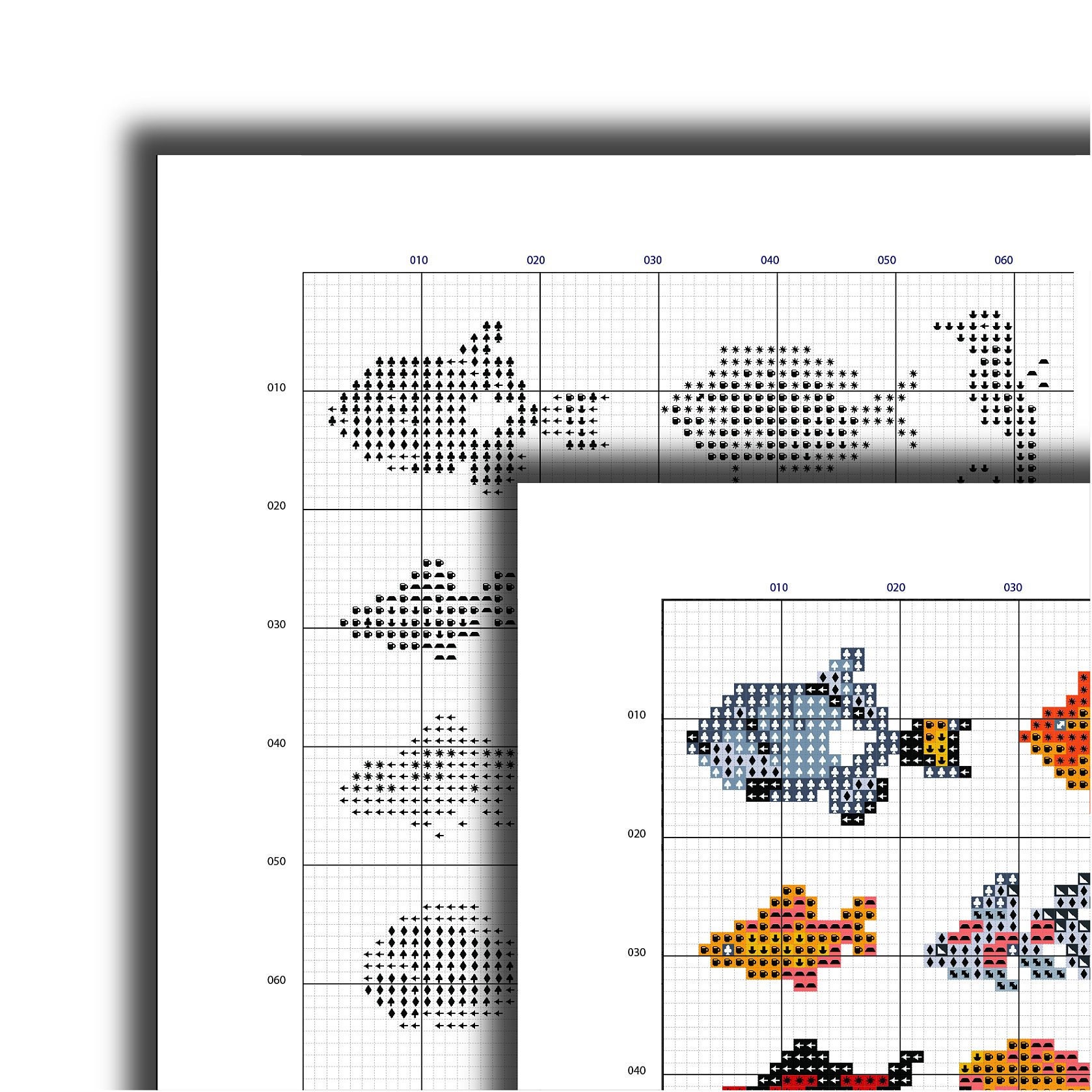 Fish Cross Stitch Pattern digital Format PDF Modern Cross - Etsy