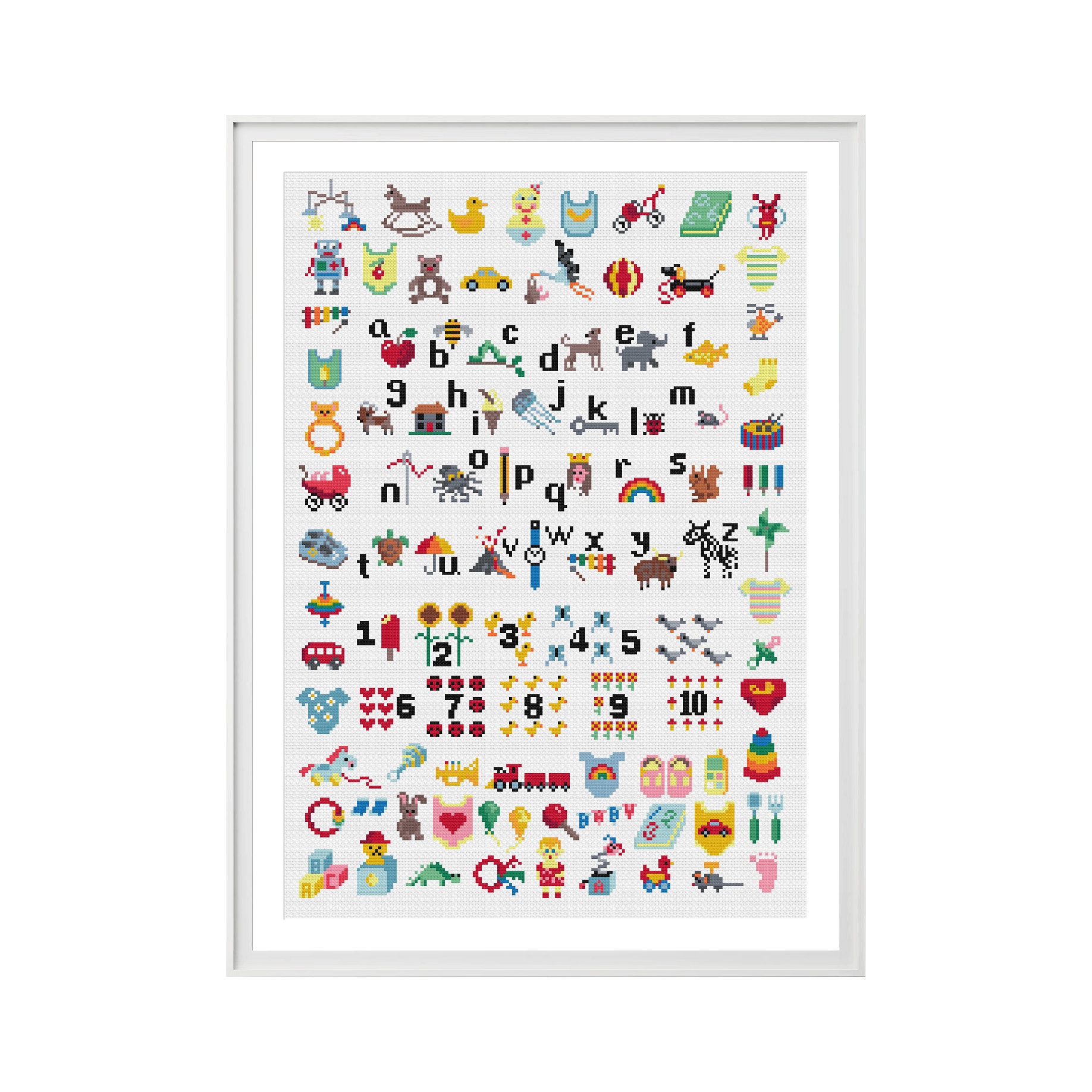 Baby Cross Stitch Pattern digital Format PDF Modern Cross | Etsy